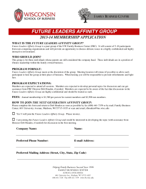 Fillable Online FUTURE LEADERS AFFINITY GROUP Fax Email Print - pdfFiller