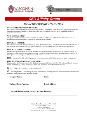 Fillable Online CEO Affinity Group Fax Email Print - pdfFiller