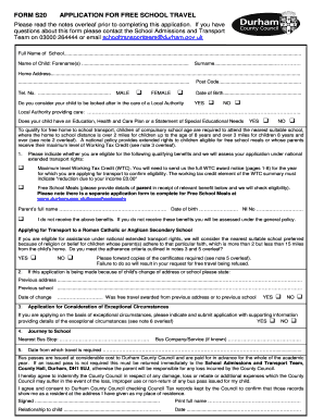 Fillable Online easingtoncsc durham sch Full Name of School - Durham ...