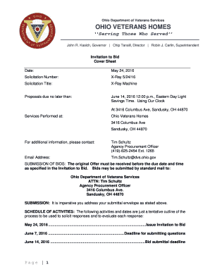 Fillable Online procure ohio OHIO VETERANS HOMES - State of Ohio ...