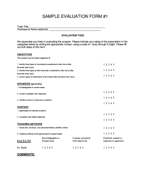 Fillable Online evaluationforms Sample Evaluation Form. Evaluation ...