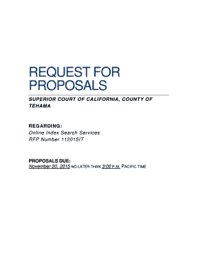 Fillable Online REQUEST FOR PROPOSALS - Superior Court of California ...