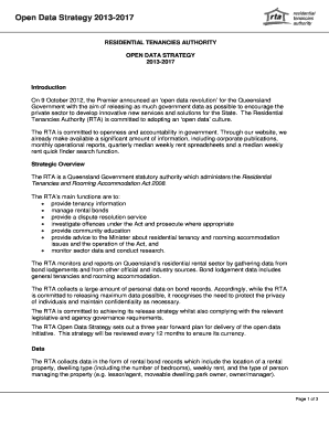 Fillable Online Residential Tenancies Authority Open Data Strategy 2013 ...