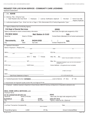 Fillable Online Live Scan Form for Registration (PDF) Fax Email Print ...