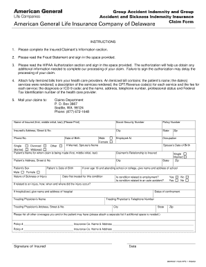 Fillable Online higginbotham American General Life Insurance Company of ...