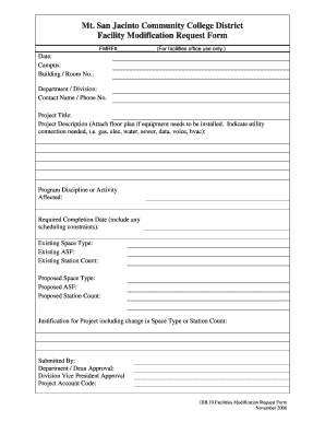 Fillable Online msjc Facilities Modification Request Form - msjc Fax ...