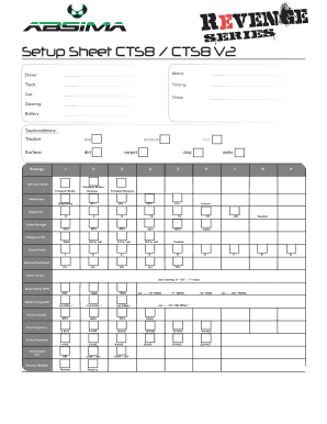 Fillable Online Setup Sheet CTS8 CTS8 V2 - babsimabbcomb Fax Email Print - pdfFiller