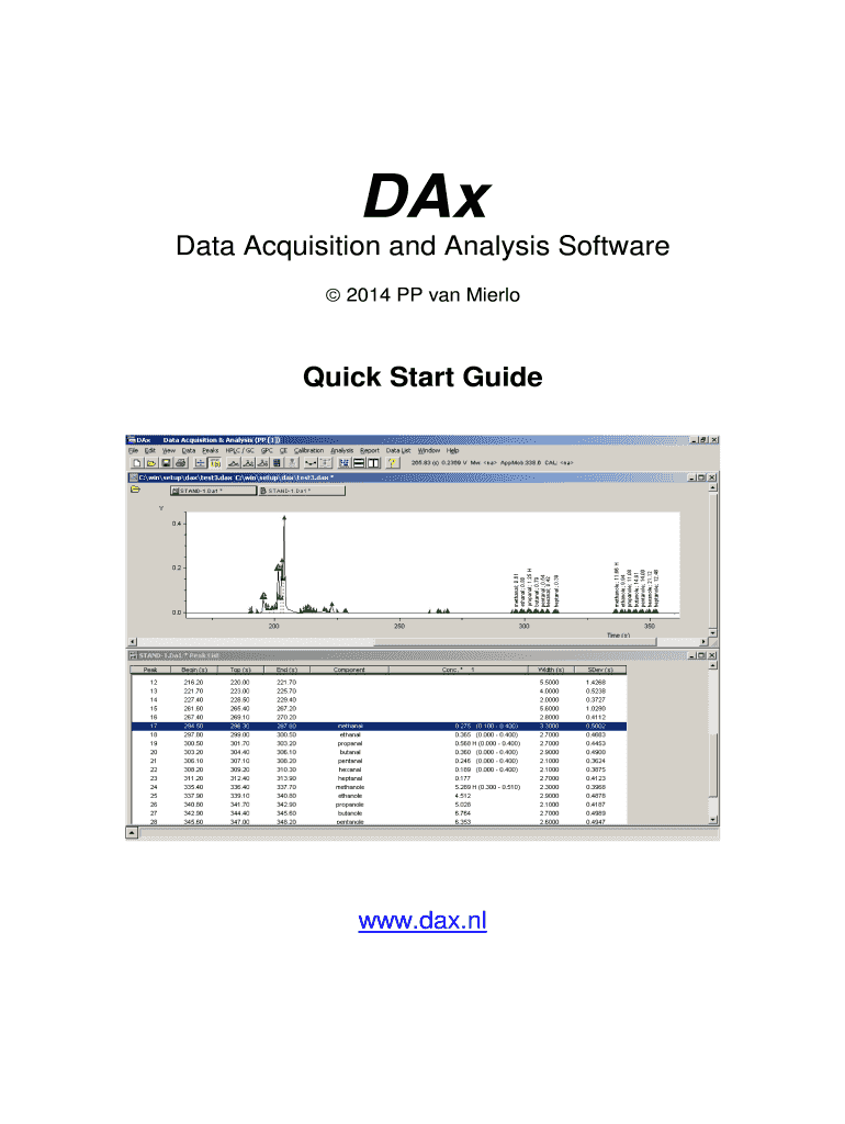 Fillable Online dax Data Acquisition and Analysis Software Quick Start Guide - DAx - dax Fax ...