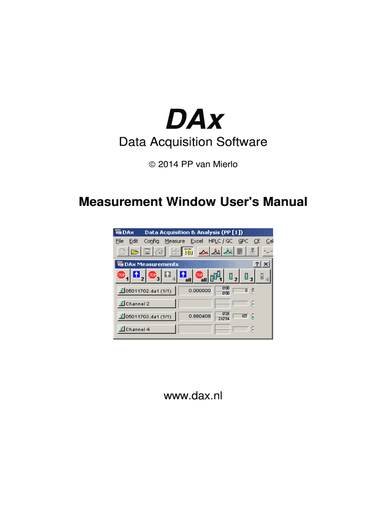 Fillable Online Dax Data Acquisition Software Measurement Window Users Manual Dax Dax Fax