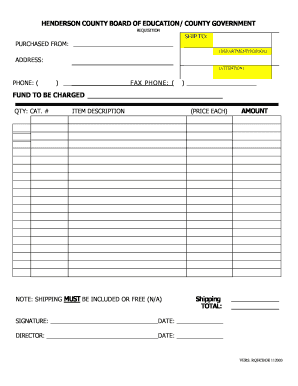 Fillable Online Purchase requisition - Henderson County Fax Email Print ...