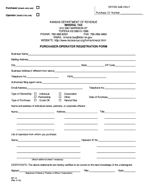 Fillable Online PURCHASER-OPERATOR REGISTRATION FORM Fax Email Print ...