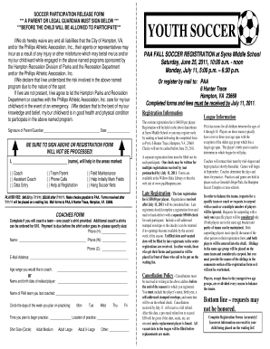 Fillable Online SOCCER-REGISTRATION-FORM-FALL-11.doc Fax Email Print ...