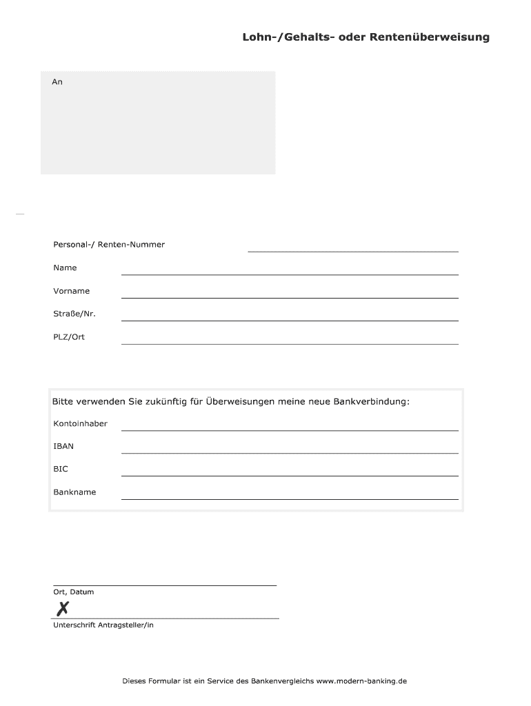 Fillable Online modern-banking Formular zur nderungsauftrag fr den ...