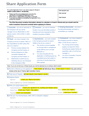 Fillable Online adgex Share Application Form Fill out this Application ...