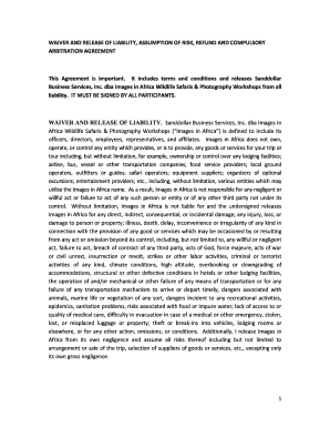 Fillable Online WAIVER AND RELEASE OF LIABILITY, ASSUMPTION OF RISK ...