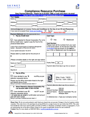 Fillable Online Compliance Resource Purchase - Skynet Education Fax Email Print - pdfFiller