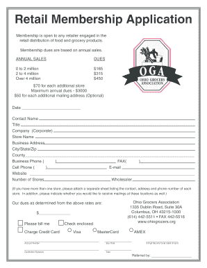 Fillable Online Retail Membership Application Membership is open to any ...