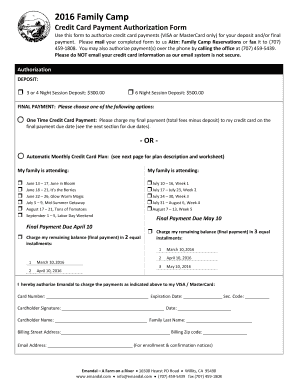 Fillable Online 2004 Family Camp Reservation Form Fax Email Print - pdfFiller