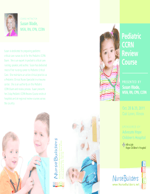 Fillable Online Pediatric CCRN Review Course - Advocatehealth.com Fax ...