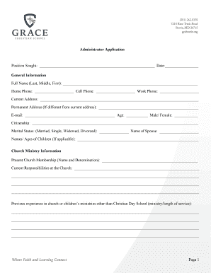 Fillable Online gcsbowie Administrator Application Position Sought Date ...