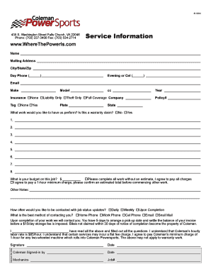 Fillable Online Service Information - DC Scooter Transport Fax Email ...