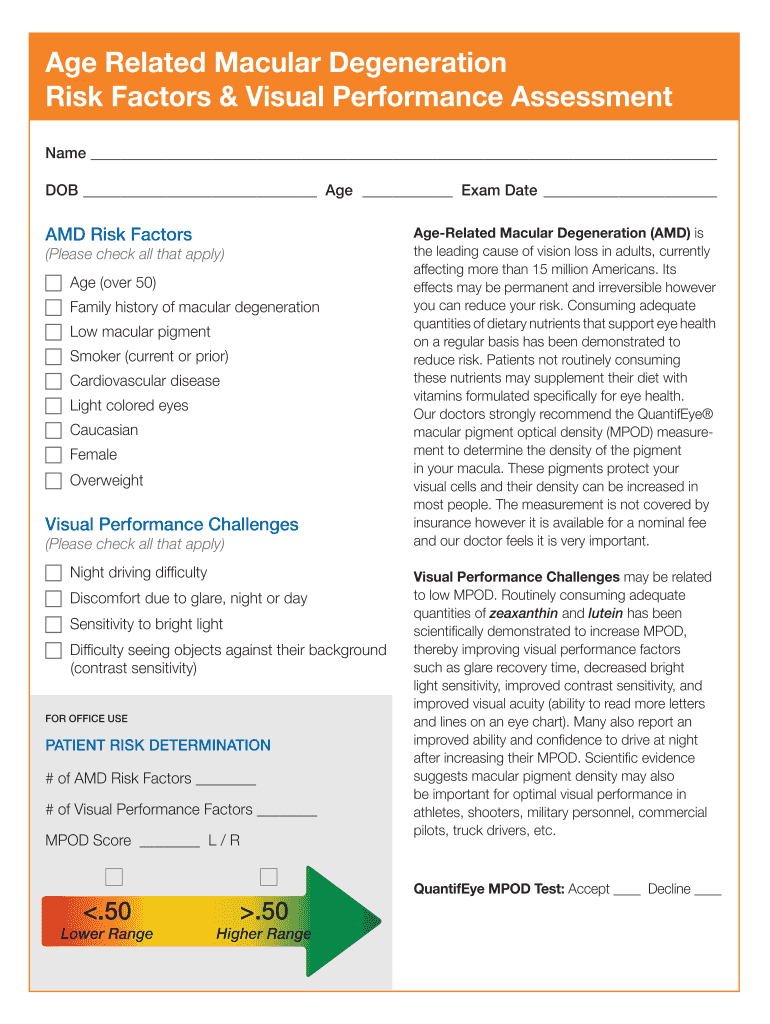 Fillable Online Age Related Macular Degeneration Risk Factors amp ...