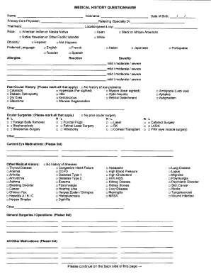 Fillable Online Medical History Form and ROS Fax Email Print - pdfFiller