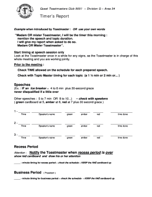 Speaker Evaluation Form Toastmasters - Page 2 | pdfFiller