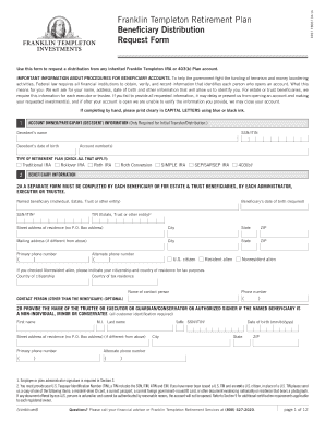 Fillable Online Beneficiary Distribution Request Form. Use this form to request a distribution ...