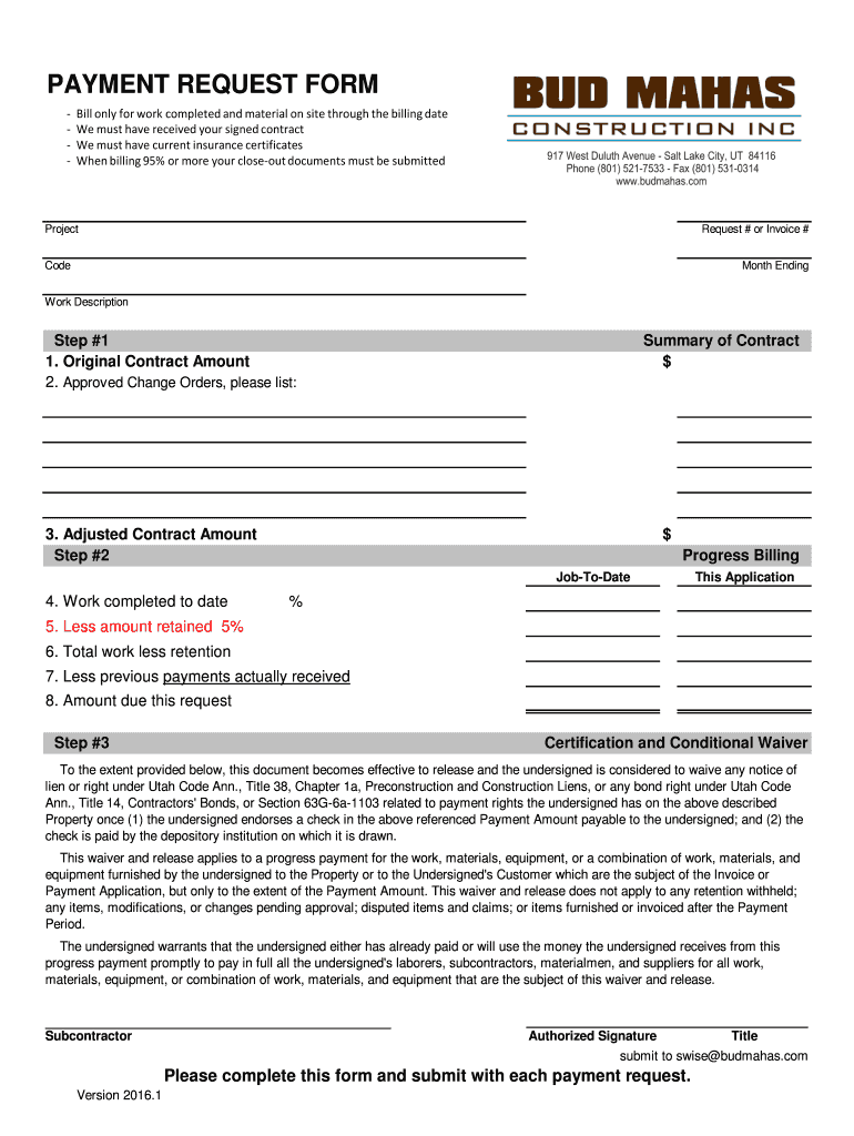Fillable Online PAYMENT REQUEST FORM - b03c1509bbnetsolhostbbcomb Fax Email Print - pdfFiller