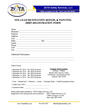 Fillable Online EPA-LEAD RENOVATION REPAIR amp PAINTING RRP ...