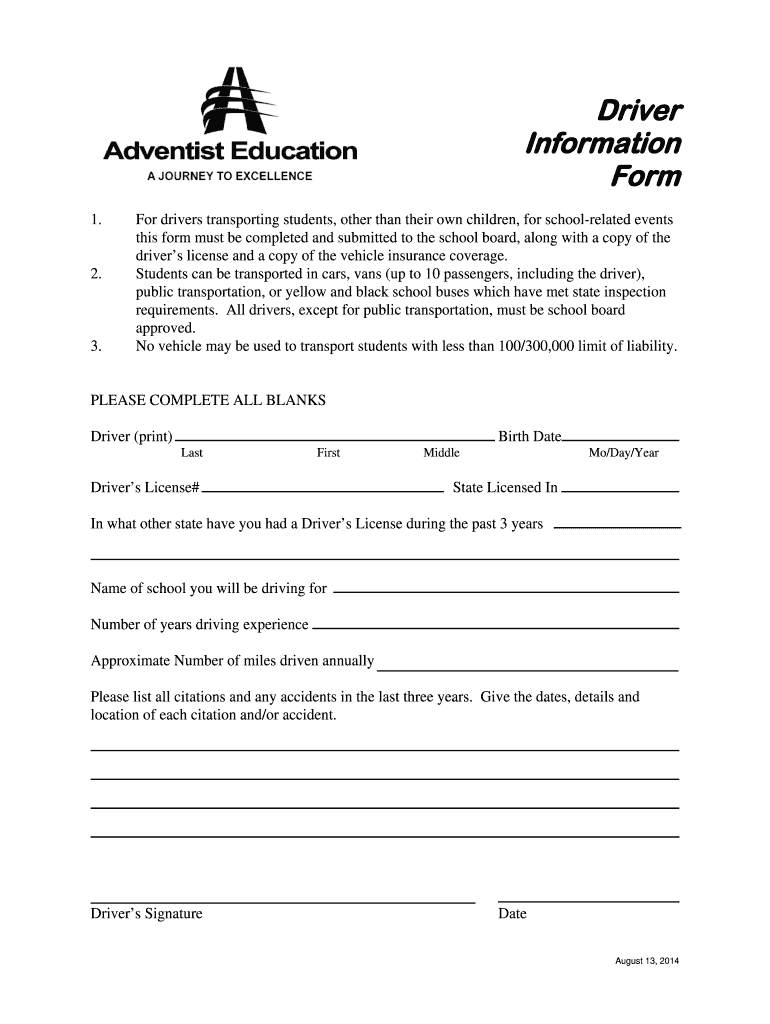 Fillable Online metrosdaschool Sda1UsersEducationjclarkFormsDriver ...