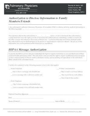 22 Printable hipaa authorization form for family members Templates ...