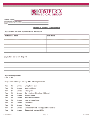 Fillable Online Patient Name Social Security Number Date Review of Fax ...
