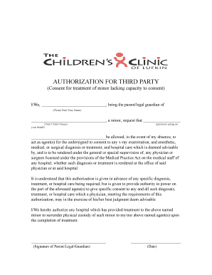 Fillable Online CCL Form 1 AUTHORIZATION FOR THIRD PARTY Fax Email Print - pdfFiller