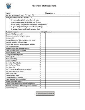 Fillable Online PowerPoint Pre-Training Assessment Form Fax Email Print ...