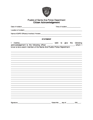 Fillable Online santaana-nsn Pueblo of Santa Ana Police Department ...