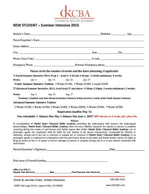Fillable Online Dmitri Kulev Classical Ballet Academy invites ...