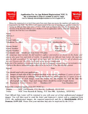 Fillable Online nortonownersclub Application For An Age Related ...