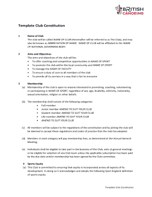 Fillable Online Template Club Constitution Fax Email Print - pdfFiller