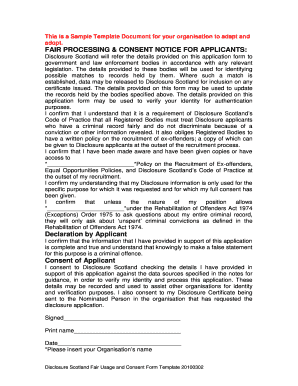 Fillable Online Disclosure Scotland Fair Usage and Consent Document ...