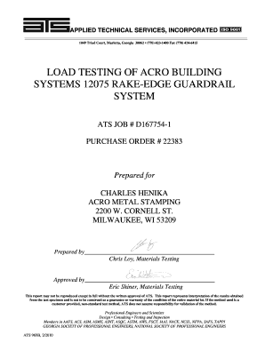 Fillable Online Rake Edge Guardrail 12075 Test Results - ACRO Building ...