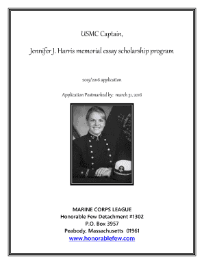 Fillable Online USMC Captain, Jennifer J. Harris memorial essay ...