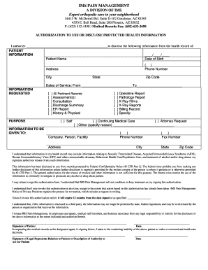 Fillable Online IMS PAIN MANAGEMENT A DIVISION OF IMS Expert orthopedic Fax Email Print - pdfFiller