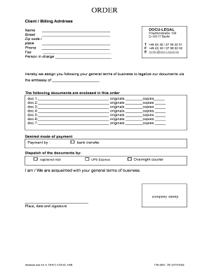 Fillable Online docu-legal Order form - Docu-legal Fax Email Print ...