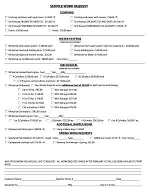 Fillable Online SERVICE WORK REQUEST - bspicersmarinabbcomb Fax Email ...