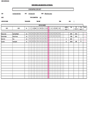 Fillable Online SHOWJUMPING SCORE SHEET Fax Email Print - pdfFiller