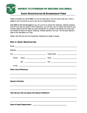 Fillable Online Guest Registration Form Fax Email Print - pdfFiller