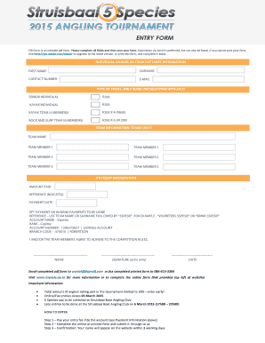 Fillable Online 5spesie co SENIOR INDIVIDUAL KAYAK INDIVIDUAL KAYAK ...