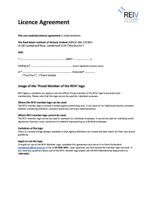 Fillable Online Logo licence agreement form - REIV Fax Email Print ...